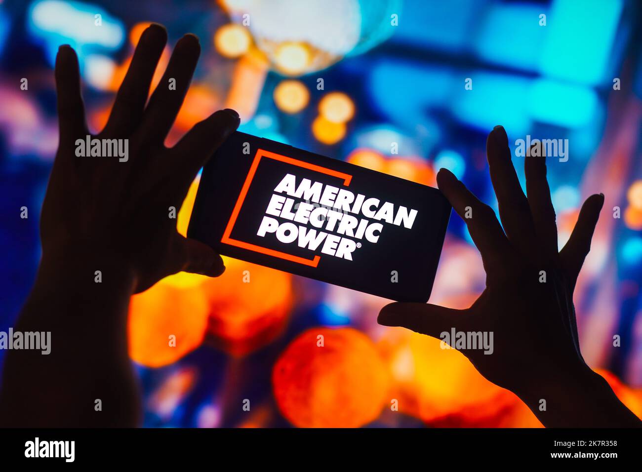 In this photo illustration, the AEP (American Electric Power) logo is ...