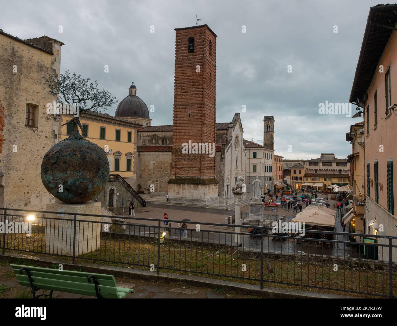 Pietrasanta Italy October 18, 2022: small town in Versilia norther ...