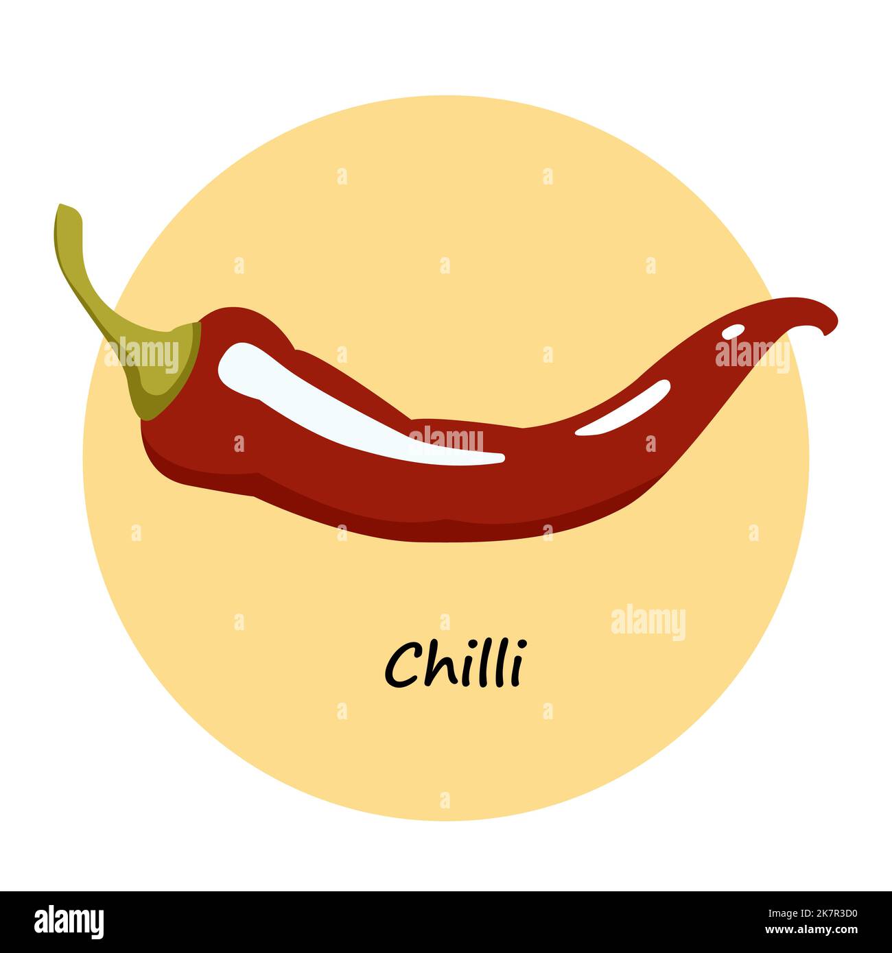 Simple flat illustration of chili pepper. Vector illustration Stock ...