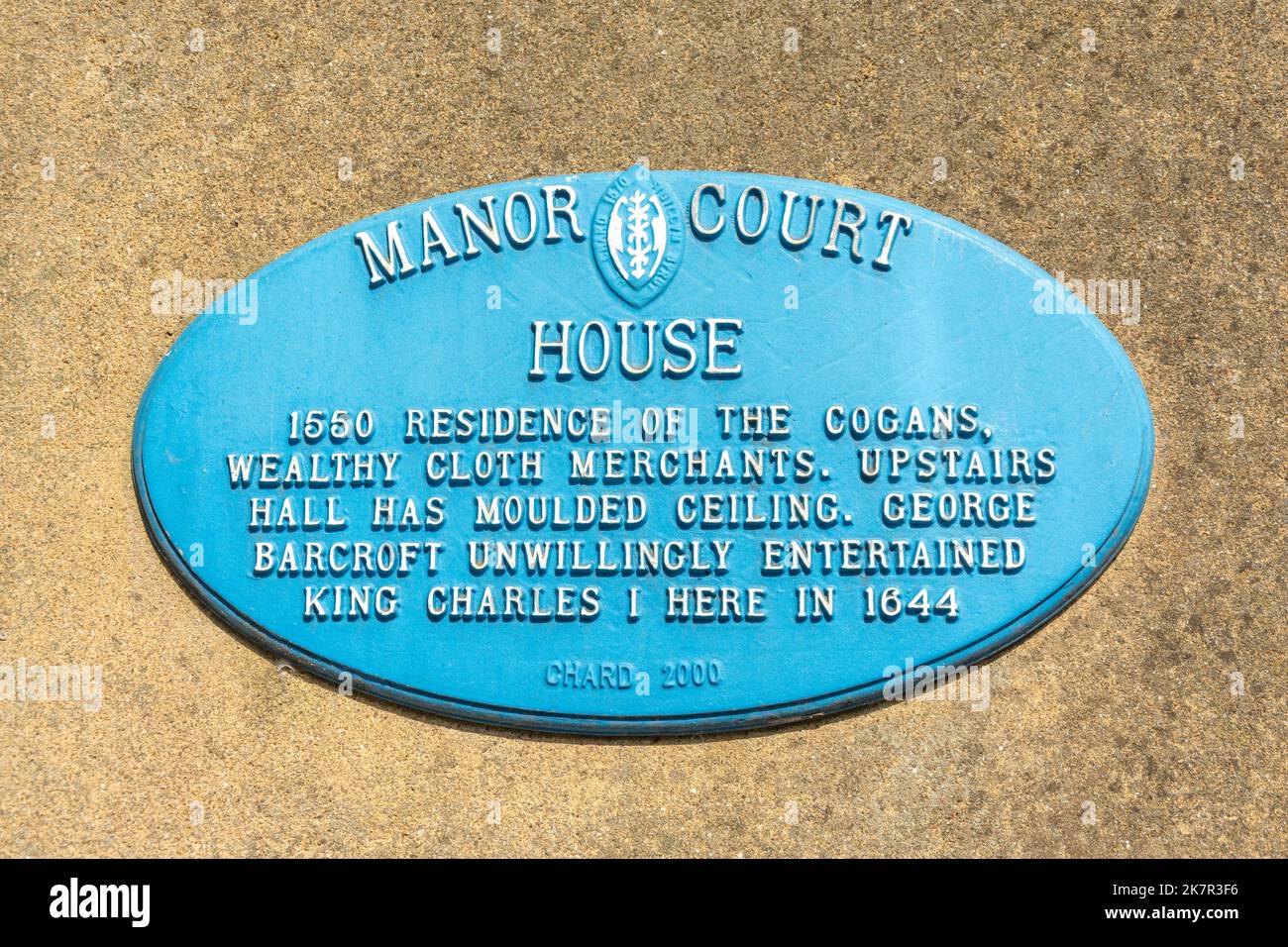 16th century Manor Court House plaque, Fore Street, Chard, England ...