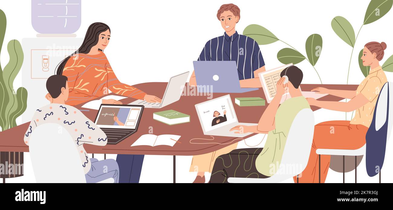 High school classroom students project Stock Vector Images - Alamy