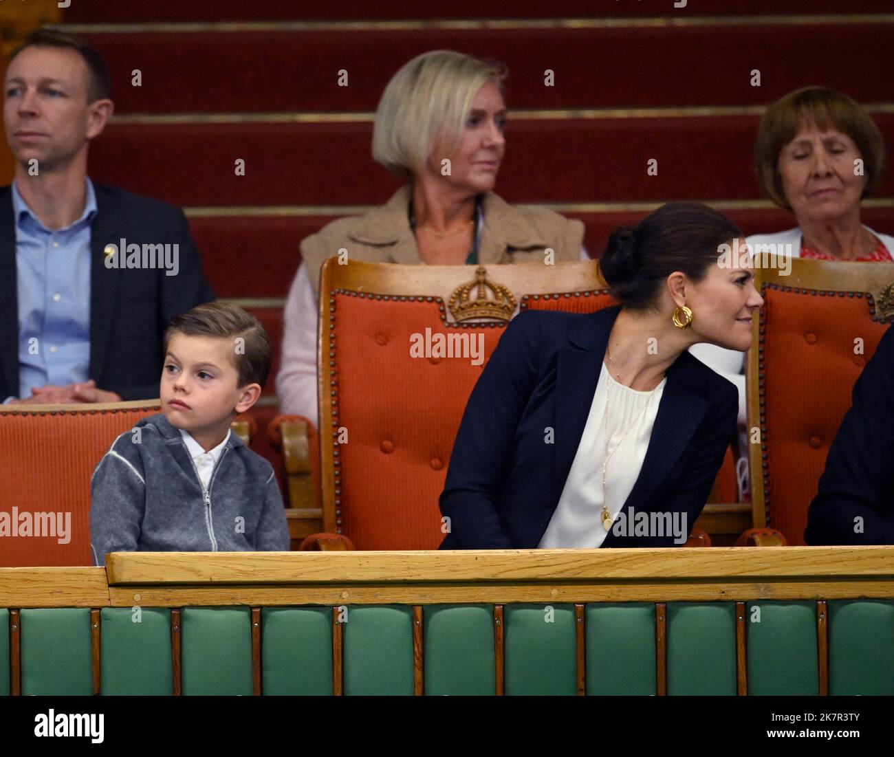 Crown Princess Victoria, Prince Oscar, in the audience during the ...