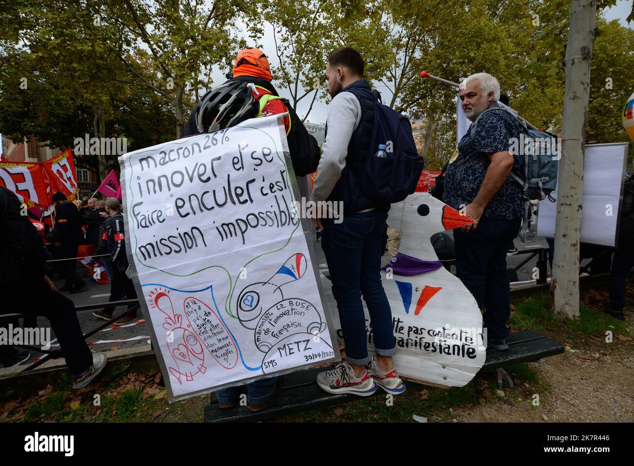 Day of strike and interprofessional protest for wage increases, here in ...