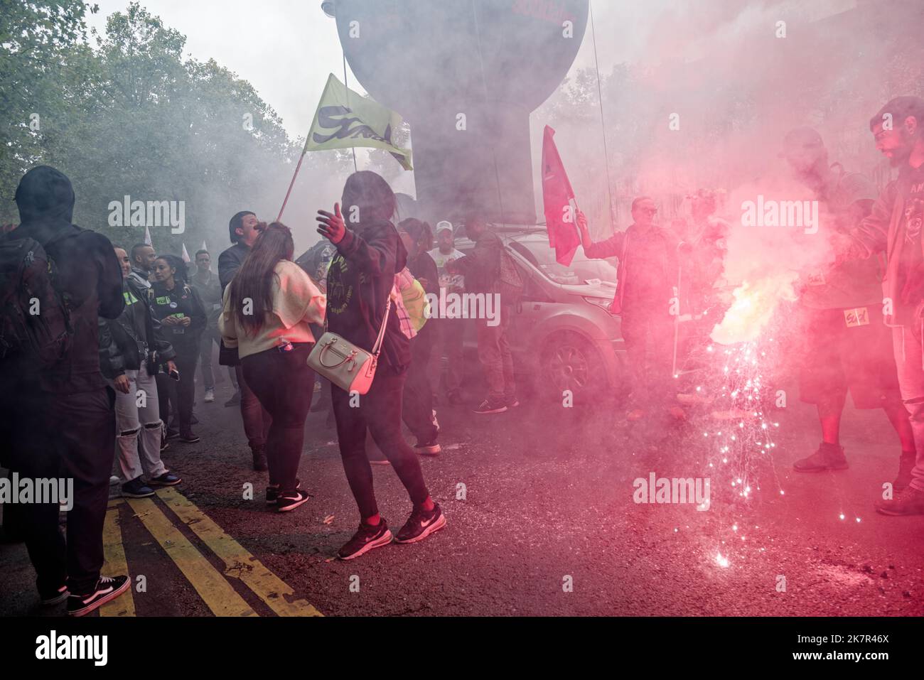 Day of strike and interprofessional protest for wage increases, here in ...
