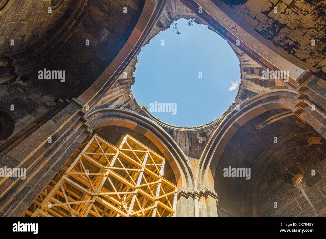 Collapsed dome of the Cathedral of the ancient city Ani, Turkey Stock ...