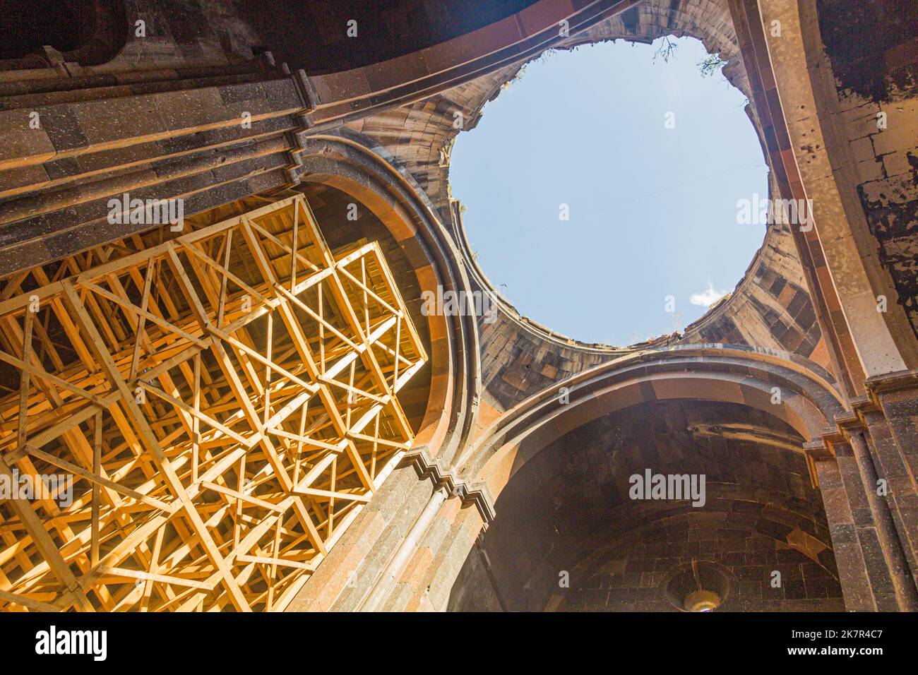 Collapsed dome of the Cathedral of the ancient city Ani, Turkey Stock ...