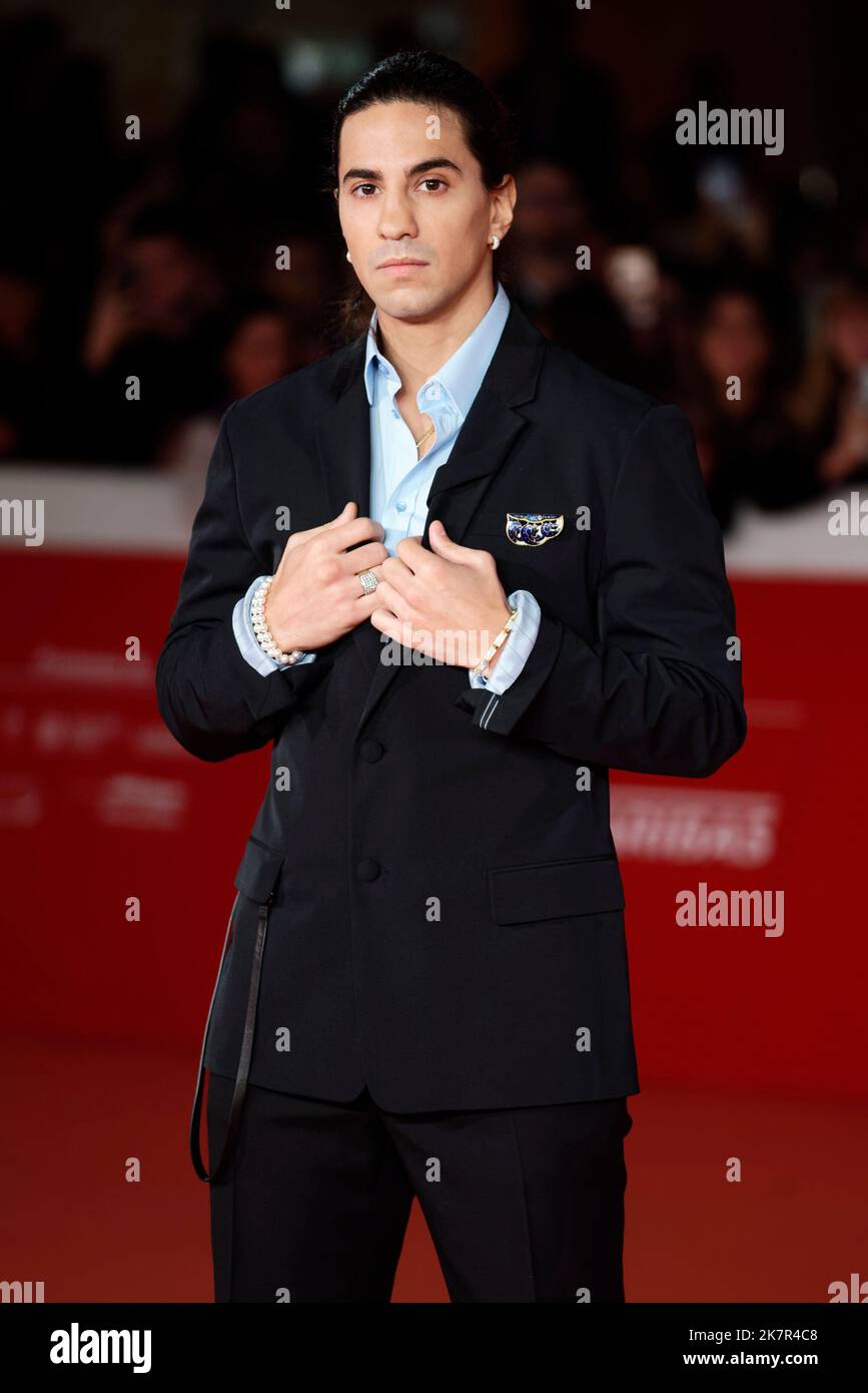 Tedua attends the red carpet for "L'Ombra Di Caravaggio" during the ...