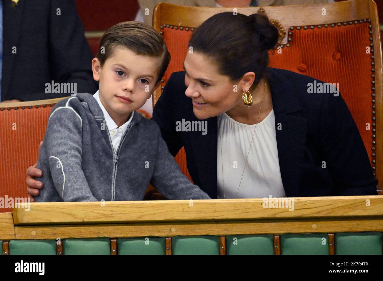 Crown Princess Victoria, Prince Oscar, in the audience during the ...