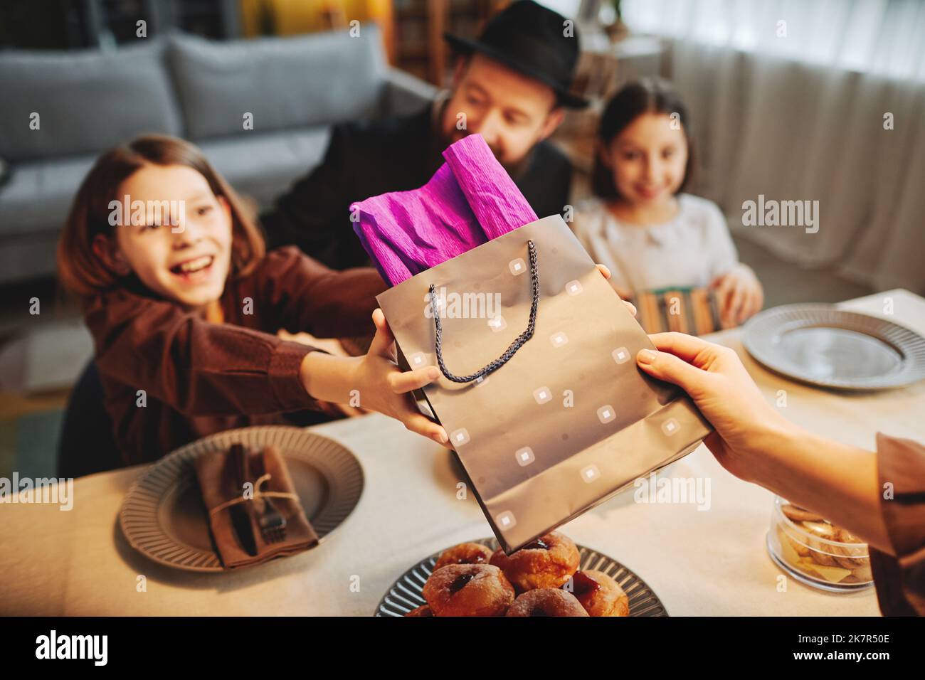 Two children celebrating reaching hi-res stock photography and images ...