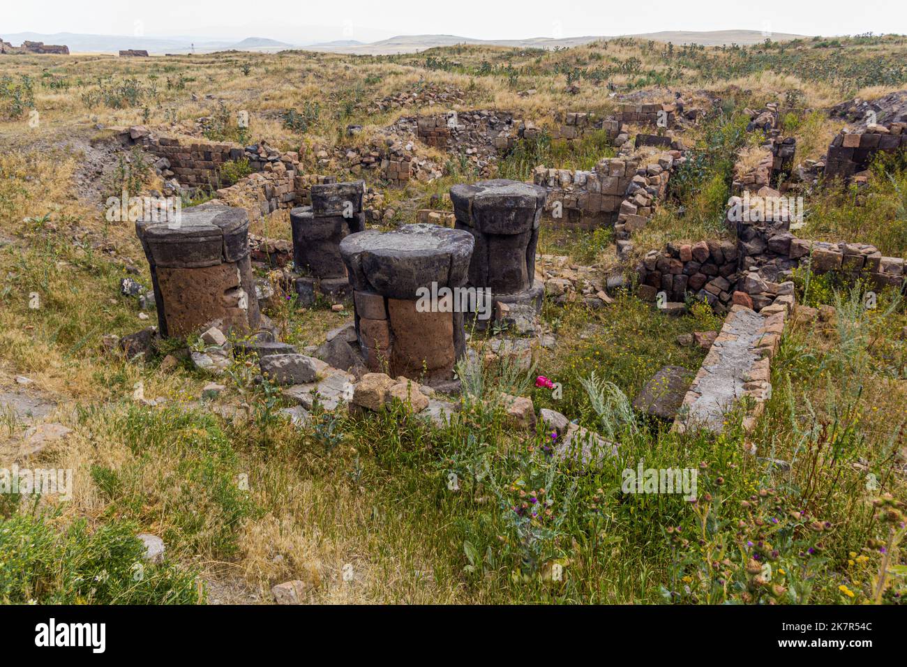 Column ruins in the ancient city Ani, Turkey Stock Photo - Alamy