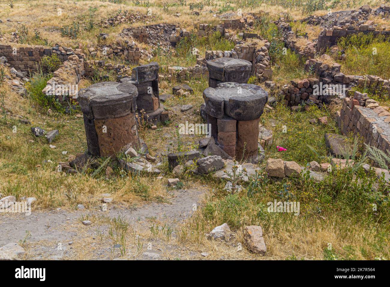 Column ruins in the ancient city Ani, Turkey Stock Photo - Alamy
