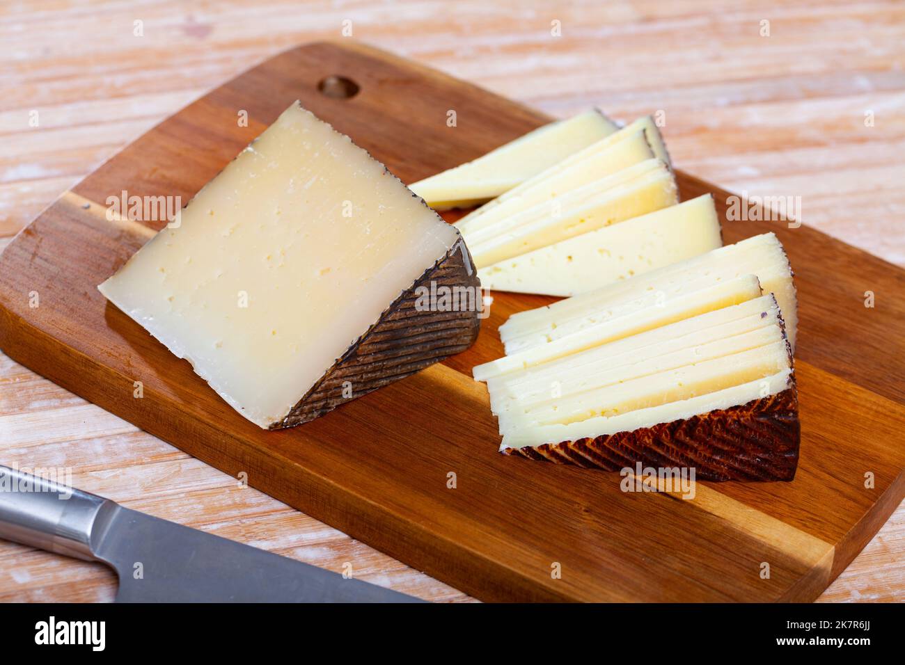 Traditional Spanish sheep cheese - with ivory color Stock Photo - Alamy