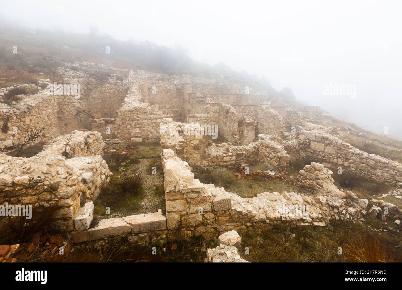 Remains of ancient houses at archaeological site of Sagalassos, Turkey ...