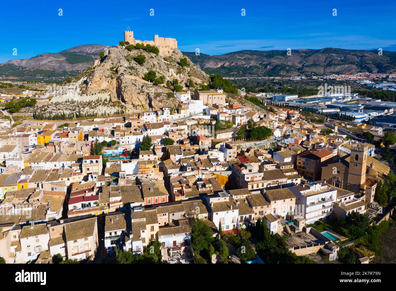 View of Castalla cityscape and ancient castle Stock Photo - Alamy