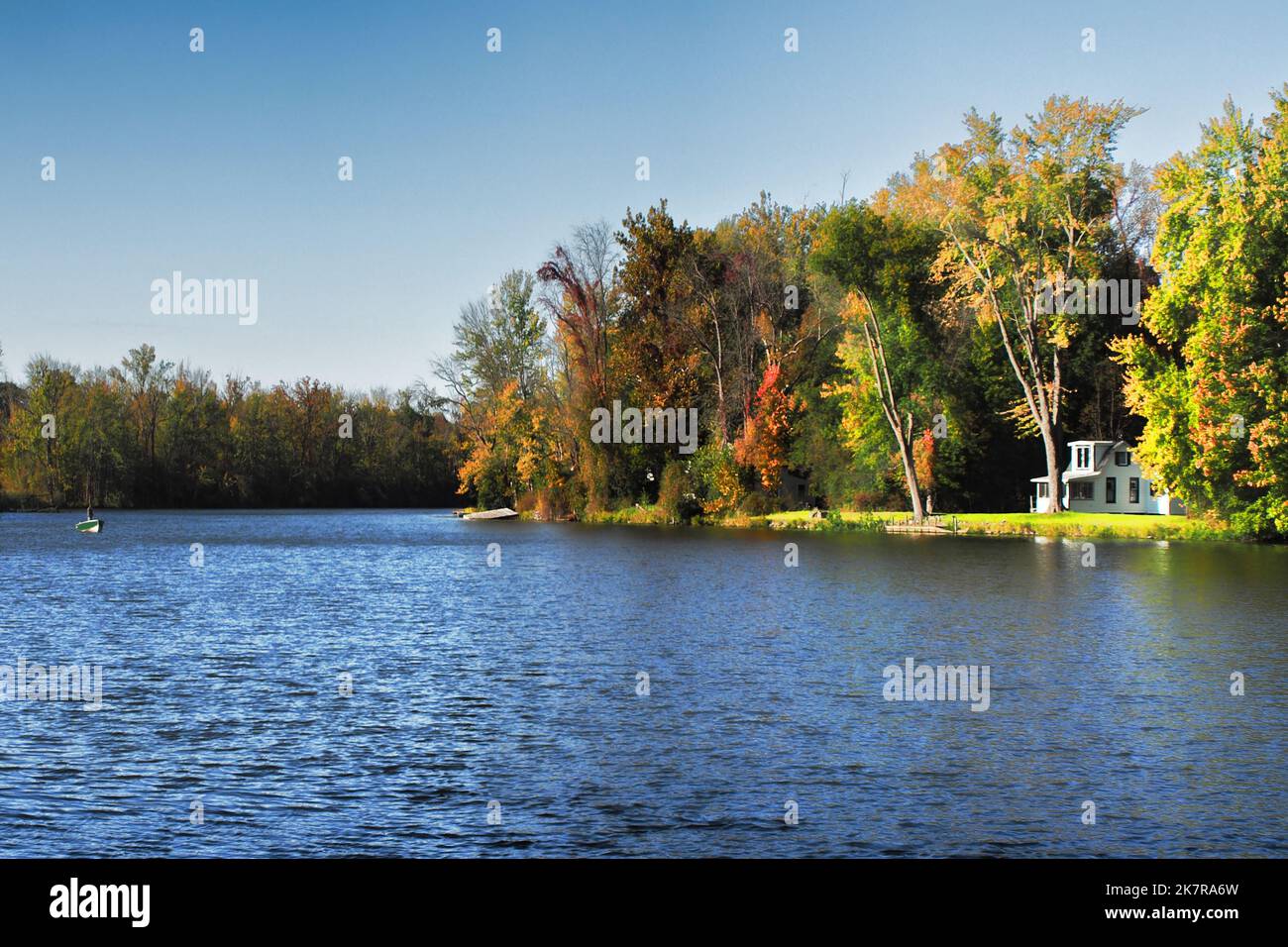 The Seneca River leading into Onondaga Lake in Liverpool, New York om a ...