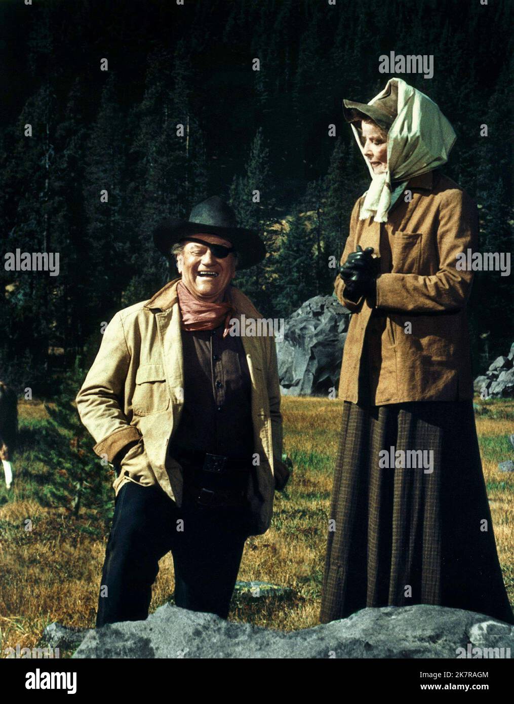 John Wayne & Katharine Hepburn Film Rooster Cogburn (1975) Characters ...
