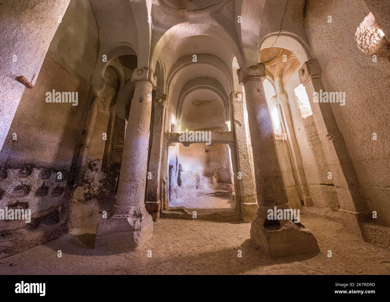 Direkli Kilise (Column Church) cave church in Cappadocia, Turkey Stock ...