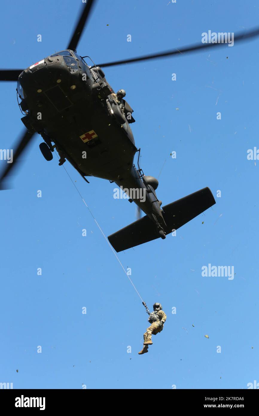 Joint training exercise with Det 2. 6 Co. 3/238th AVN MEDEVAC, Cox ...