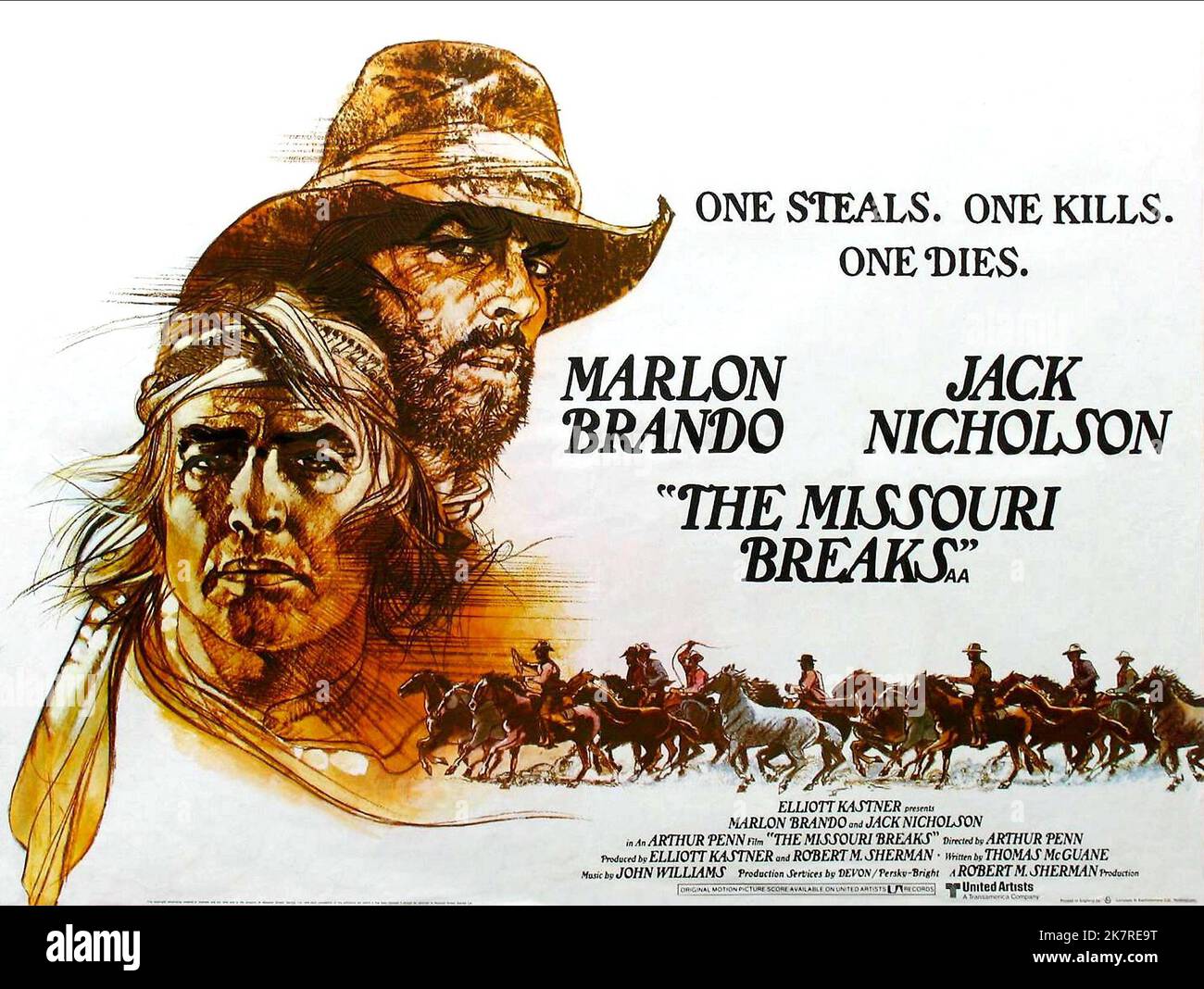 Marlon Brando & Jack Nicholson Movie Poster Film The Missouri Breaks ...