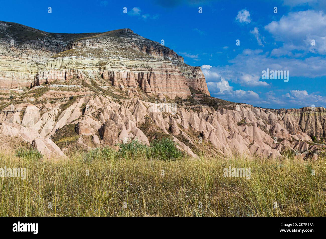 Rock formations (Fairy Chimneys) of the Rose valley in Cappadocia ...