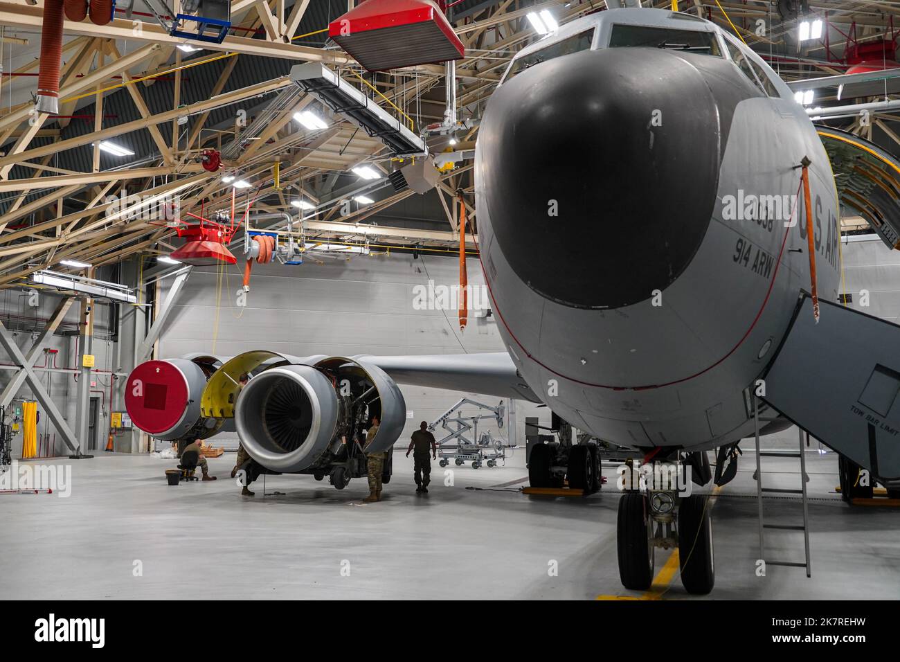 A KC-135 Stratotanker assigned to the 914th Air Refueling Wing at Niagara Falls Air Reserve ...