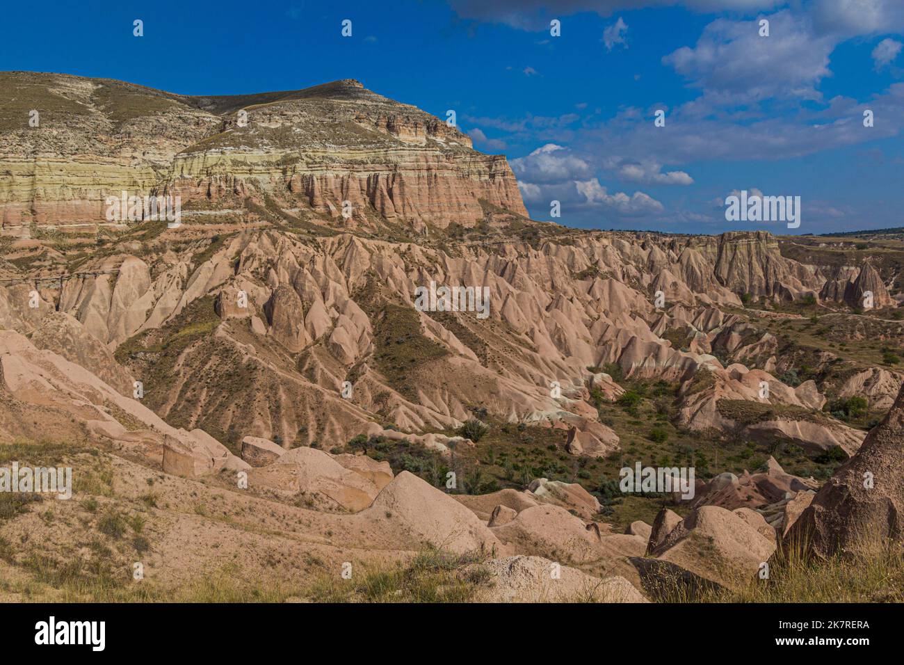 Rock formations (Fairy Chimneys) of the Rose valley in Cappadocia ...