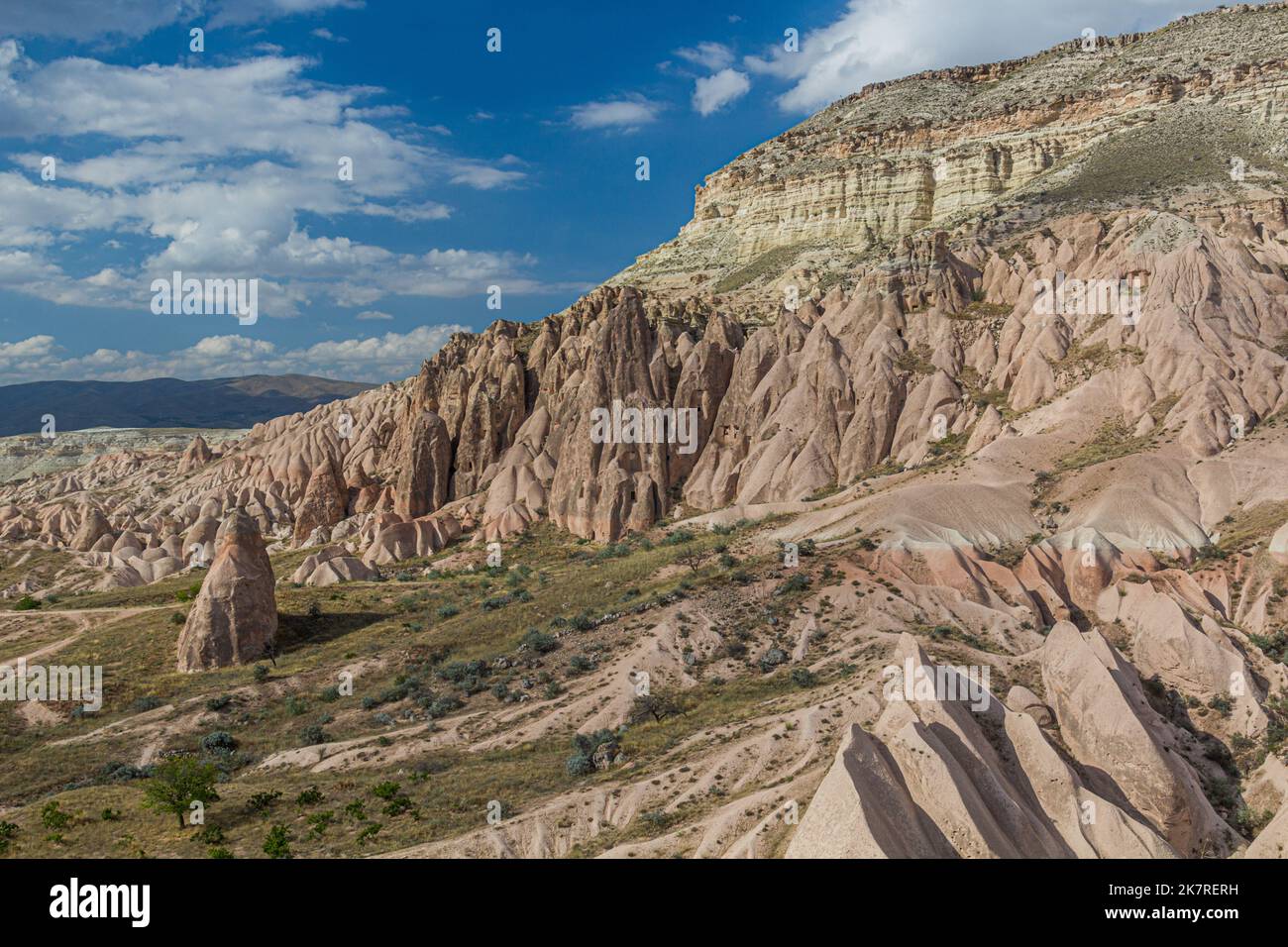 Rock formations (Fairy Chimneys) of the Rose valley in Cappadocia ...