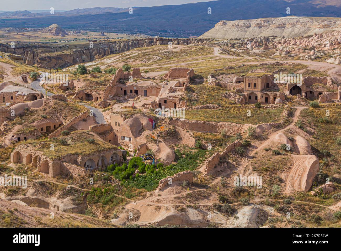 View of Cavusin cave village in Cappadocia, Turkey Stock Photo - Alamy