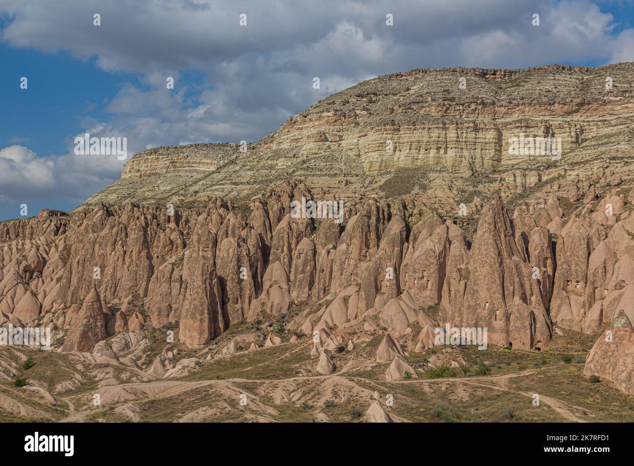 Rock formations (Fairy Chimneys) of the Rose valley in Cappadocia ...