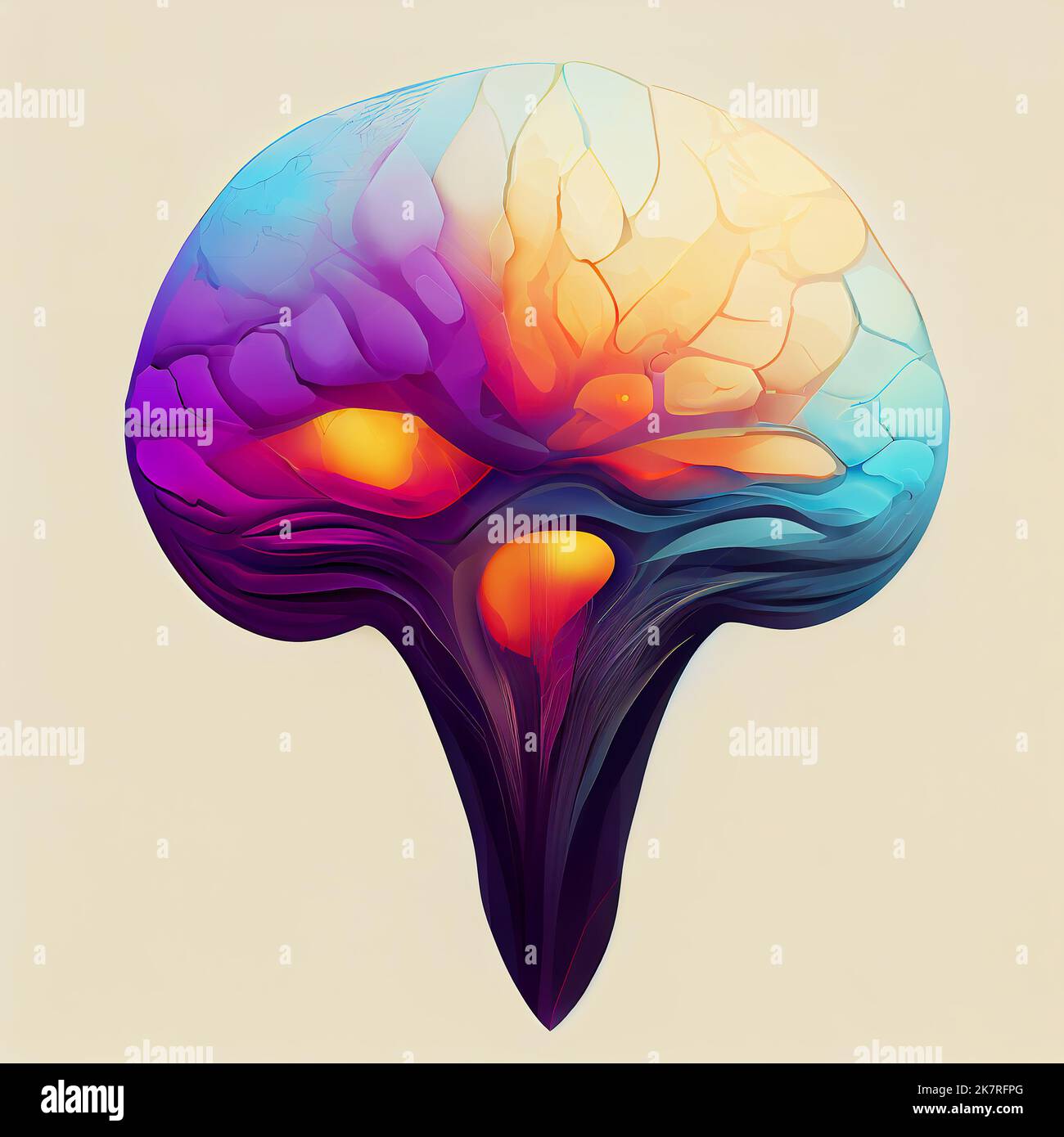 Abstract human brain. Scientific neuroscience. Digital illustration ...