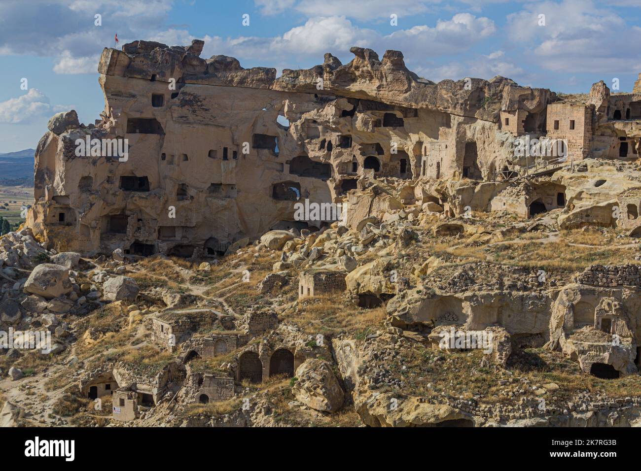 View of Cavusin castle in Cappadocia, Turkey Stock Photo - Alamy