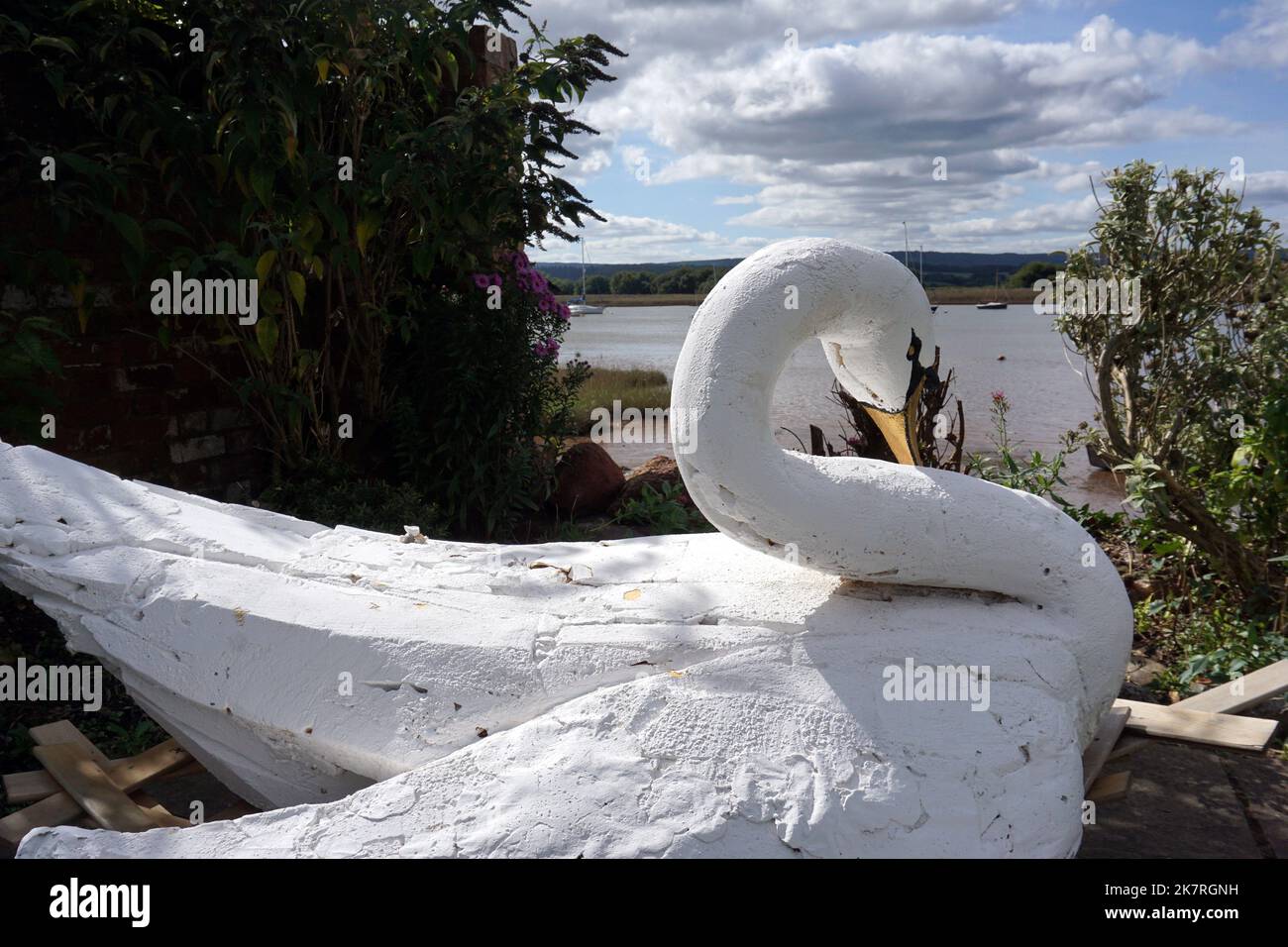 Swan sculpture, Topsham, Devon Stock Photo - Alamy