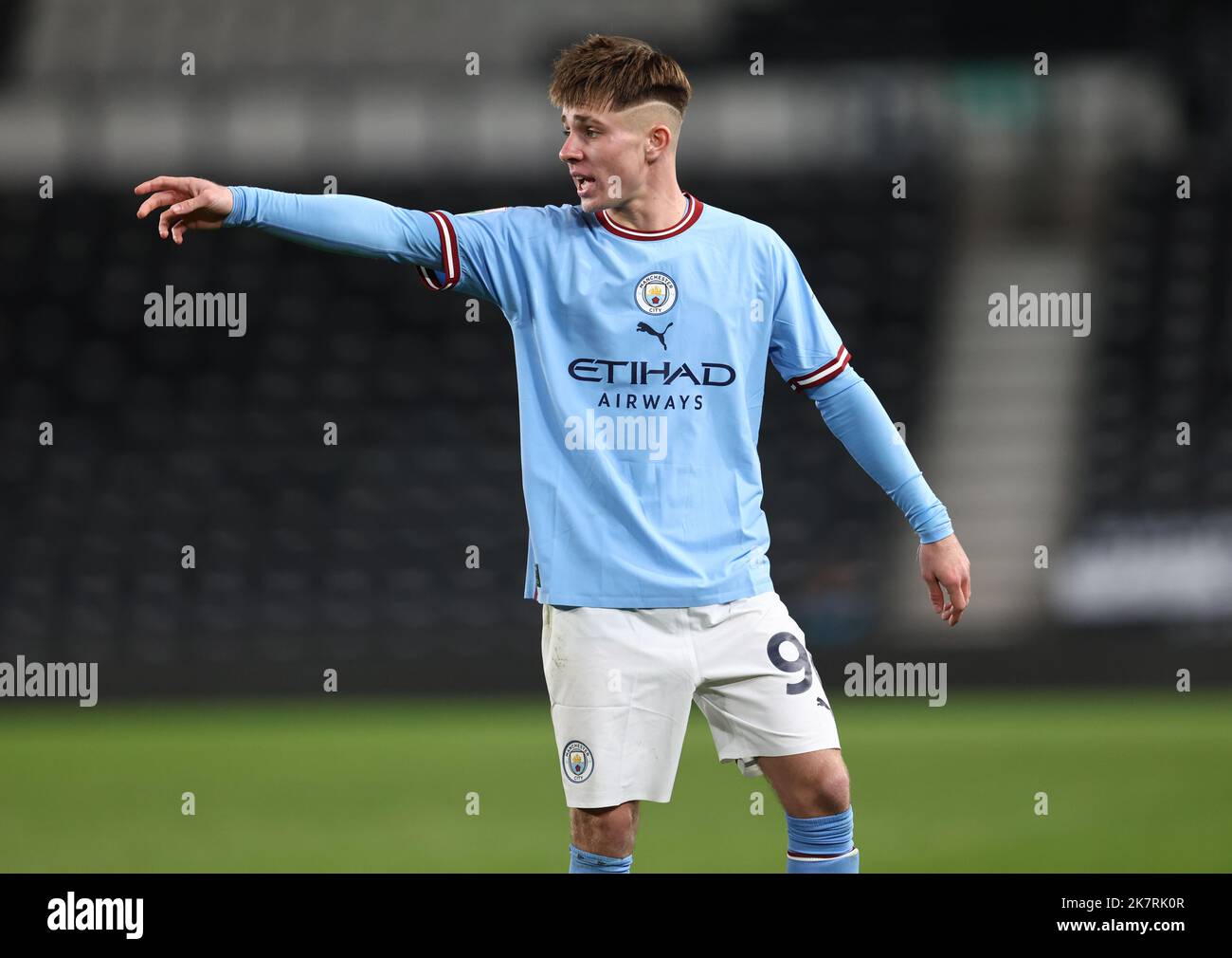 Derby, England, 18th October 2022. Ben Knight of Manchester City during the Papa Johns Trophy ...