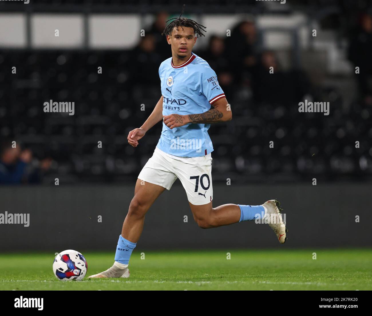 Derby, England, 18th October 2022. Jadel Katongo of Manchester City ...