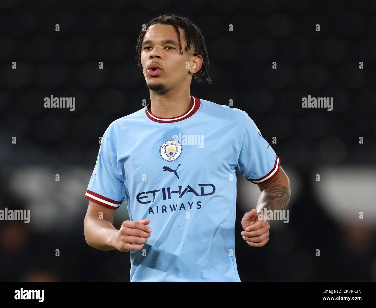 Derby, England, 18th October 2022. Jadel Katongo of Manchester City ...