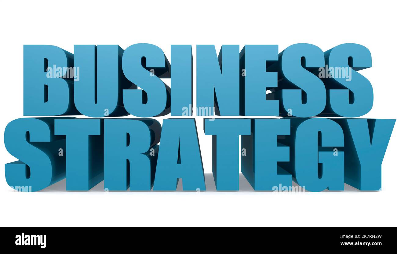 Business strategy word isolated on white background, 3d rendering Stock ...