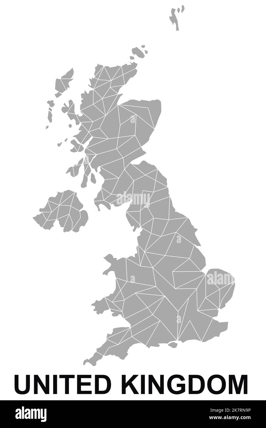 Map of United Kingdom isolated on a white background. 3d rendering ...