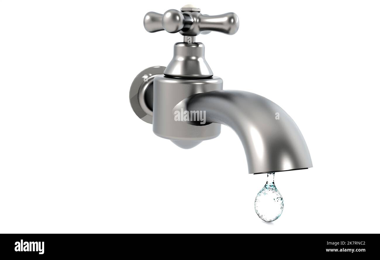 Water faucet isolated on white background, 3d rendering Stock Photo - Alamy