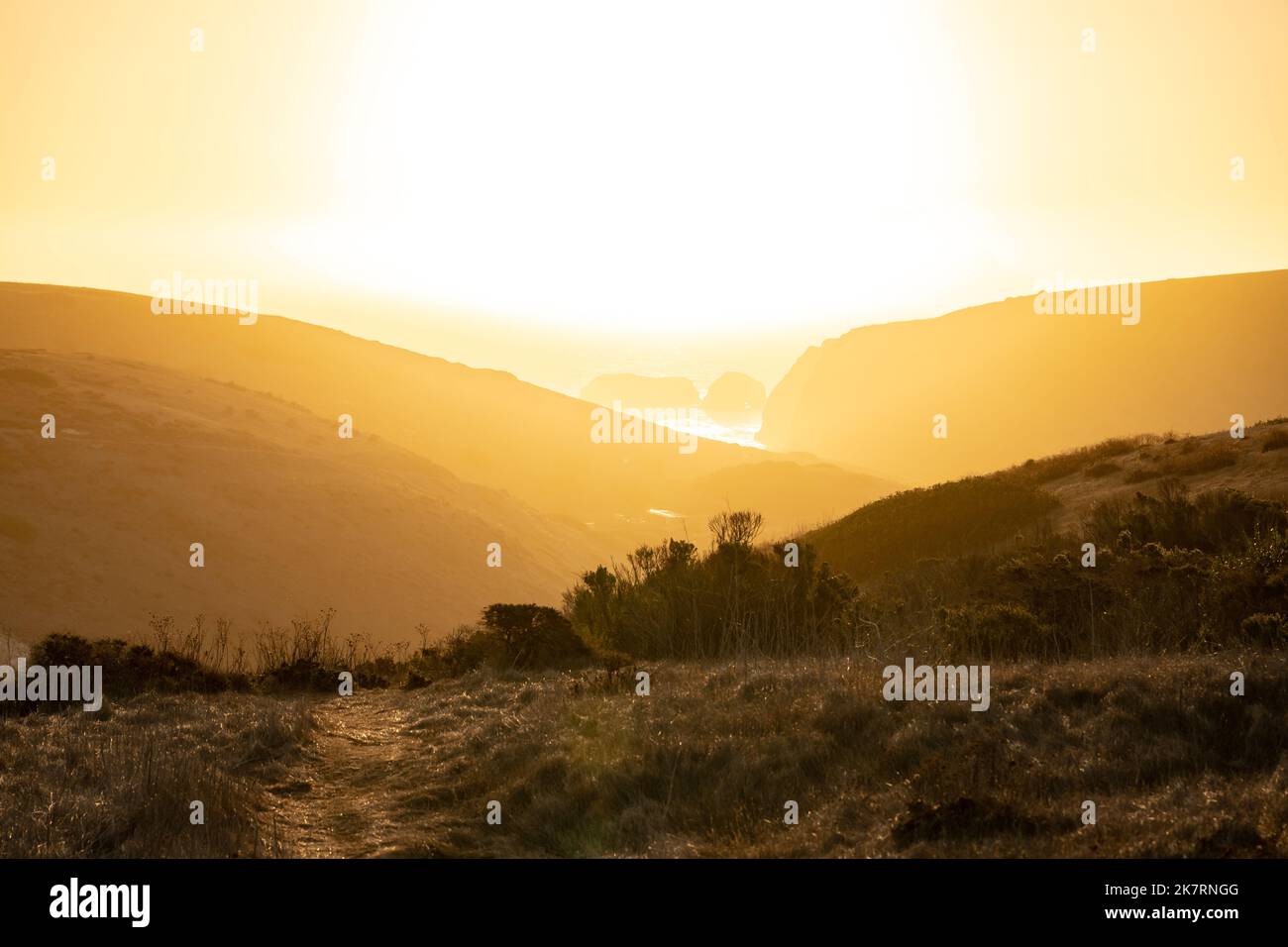 Bright Sun Rises Over Santa Cruz Island in Channel Islands National ...