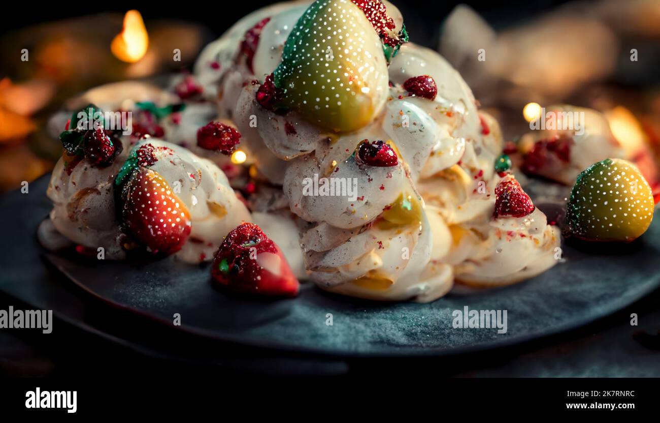 Fruit pavlova illustration hi-res stock photography and images - Alamy