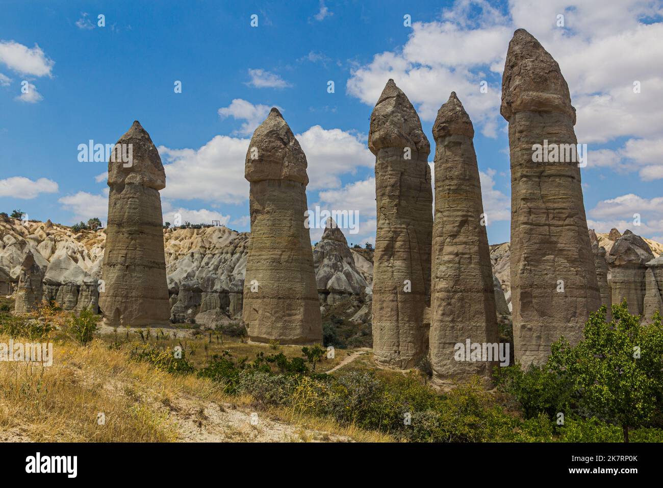 Fairy Chimneys rock formations in the Love Valley in Cappadocia, Turkey ...
