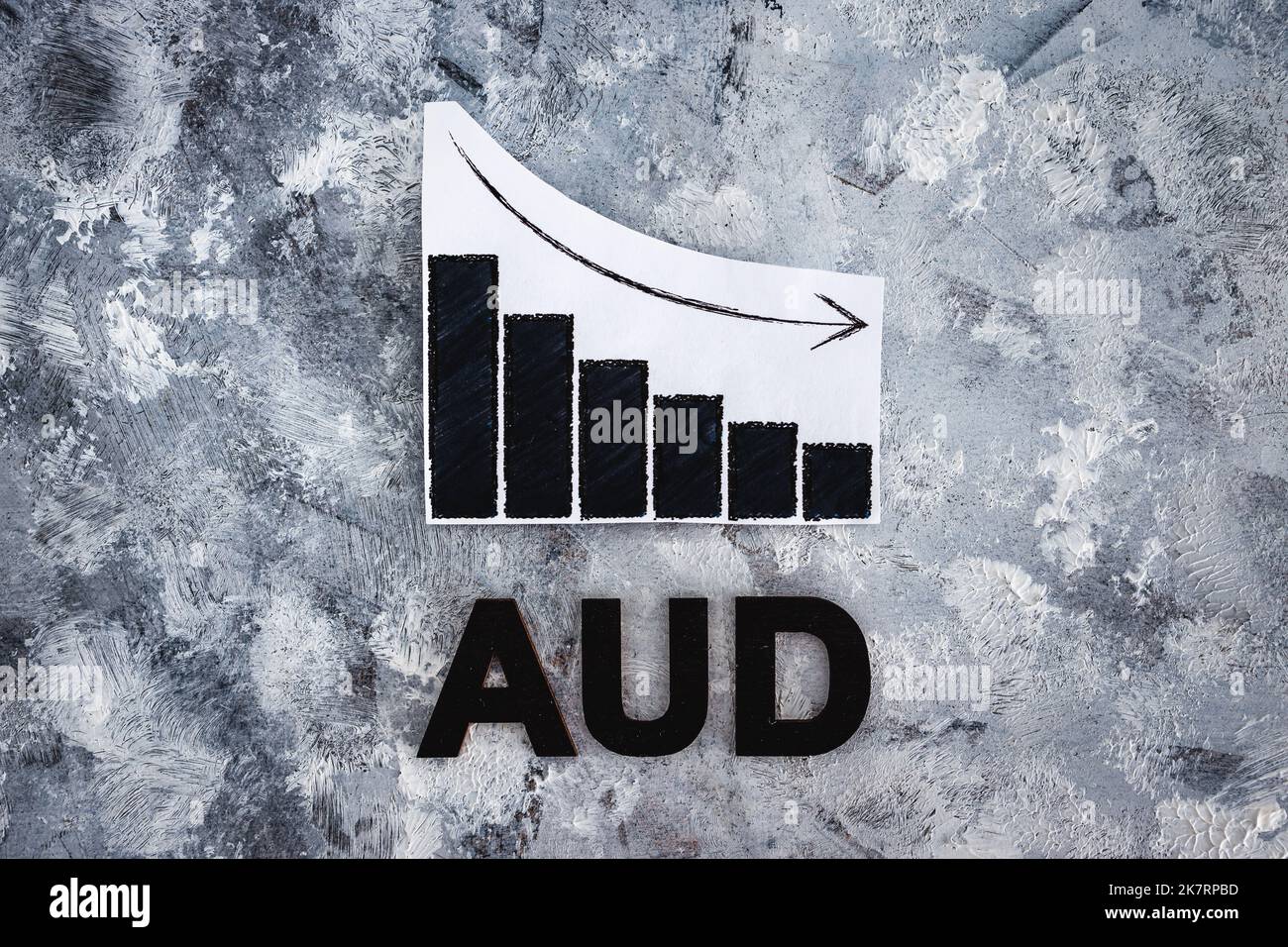 currency exchange rate conceptual image, graph showing negative growth ...