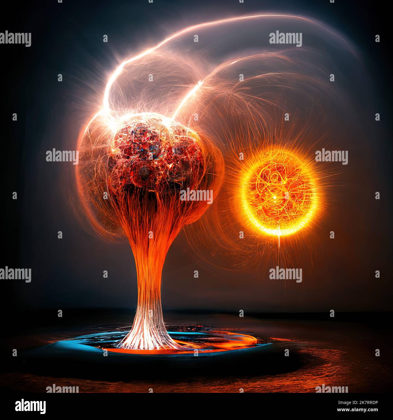 Nuclear fusion reaction, conceptual illustration Stock Photo - Alamy