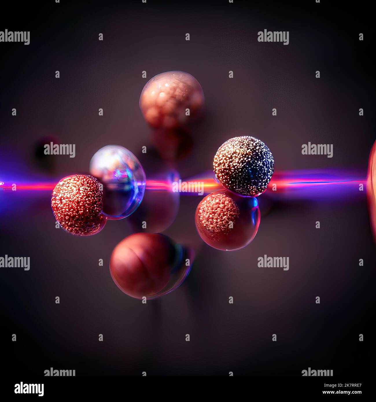 Subatomic particles and atoms, conceptual illustration Stock Photo - Alamy
