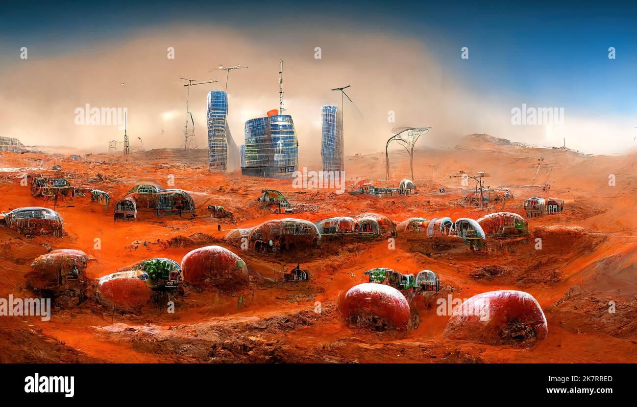 Mars terraforming, conceptual illustration Stock Photo - Alamy