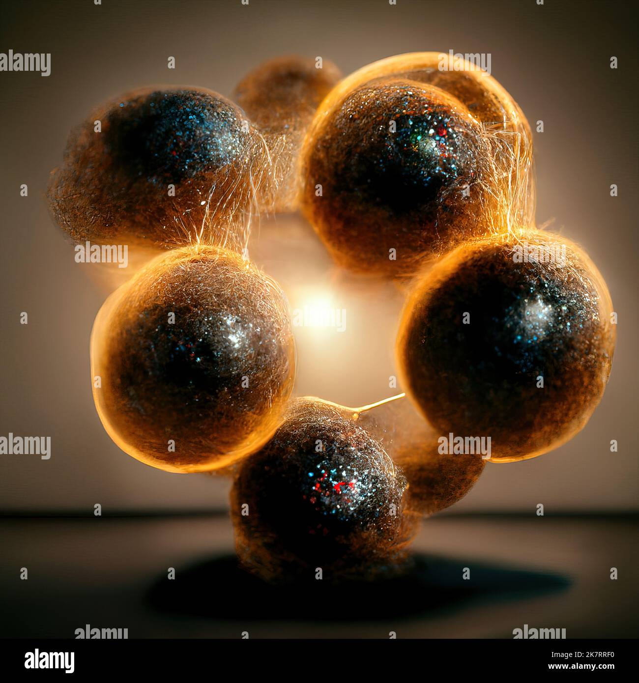 Subatomic particles and atoms, conceptual illustration Stock Photo - Alamy