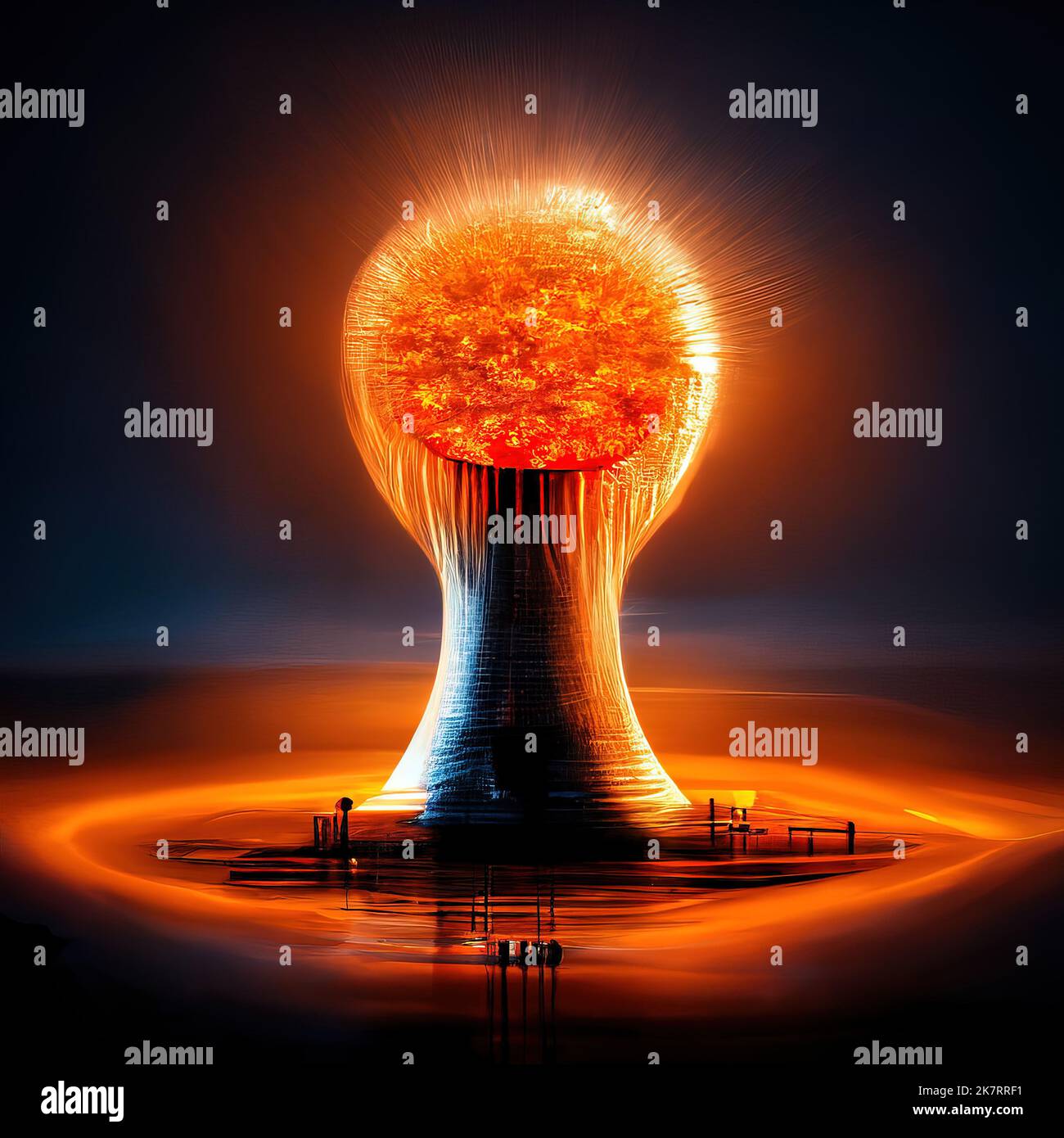 Nuclear fusion reaction, conceptual illustration Stock Photo - Alamy