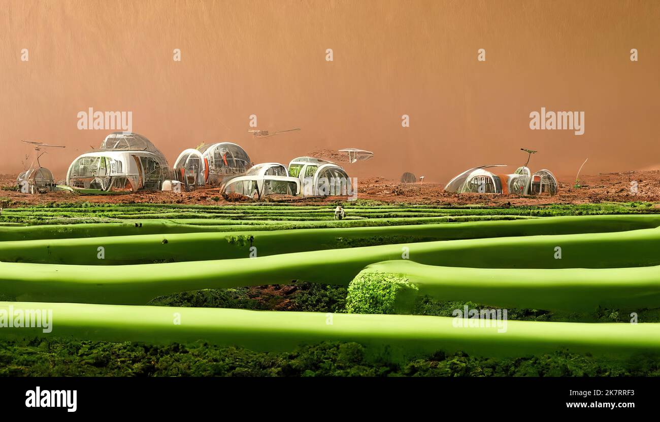 Mars terraforming, conceptual illustration Stock Photo - Alamy