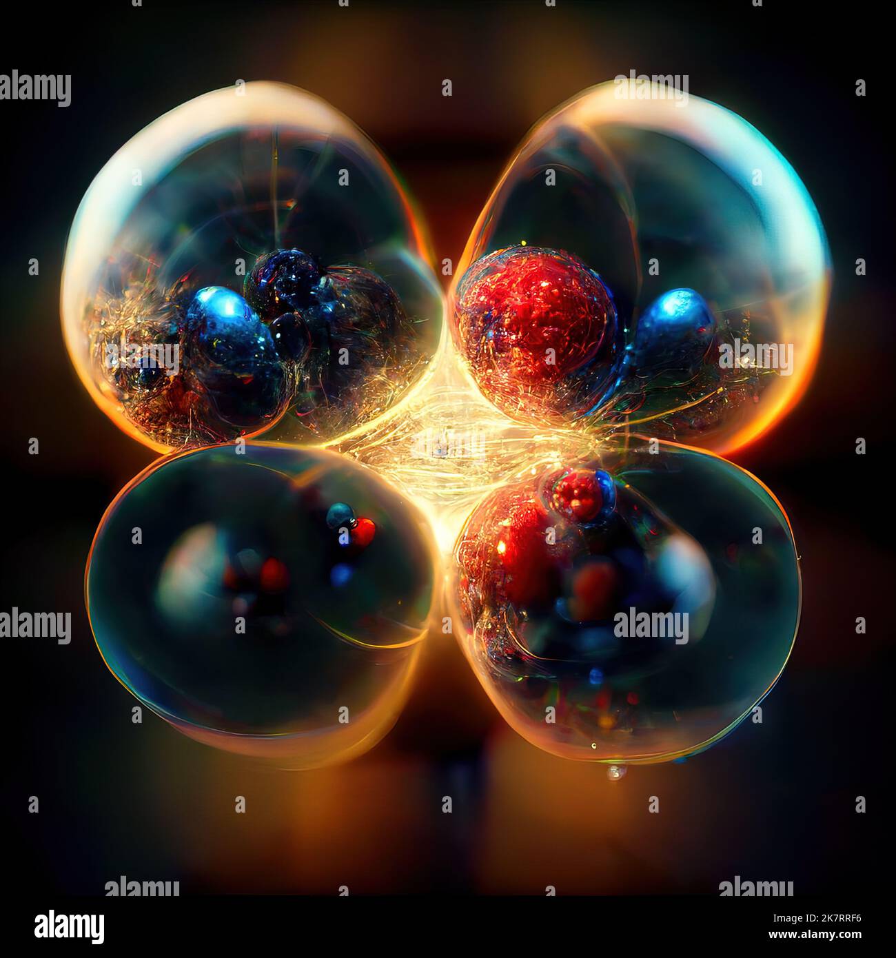 Subatomic particles and atoms, conceptual illustration Stock Photo - Alamy