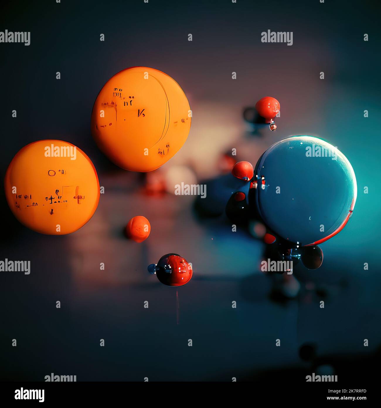 Subatomic particles and atoms, conceptual illustration Stock Photo - Alamy